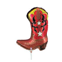 14" Mini Betallic Cowboy Boot Foil Balloon | UP Up And Away